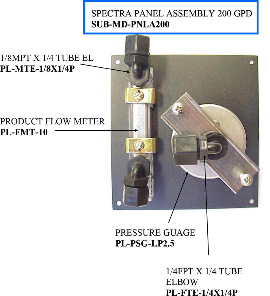 Spectra Panel Assembly 200 GPD – Spaulding Store-Pacific Jack